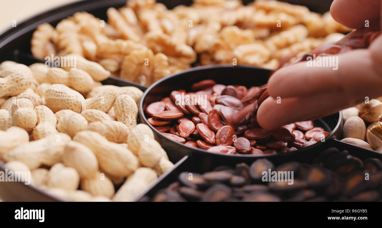 Traditional Chinese new year snack tray Stock Photo - Alamy