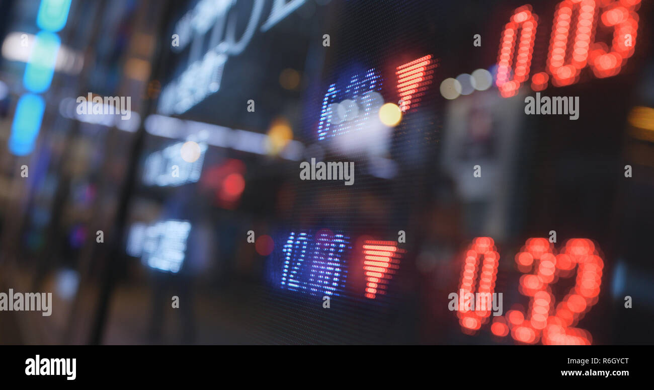 Stock market price display Stock Photo - Alamy