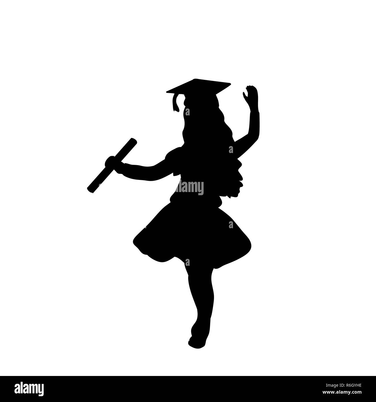 Girl Studying Silhouette