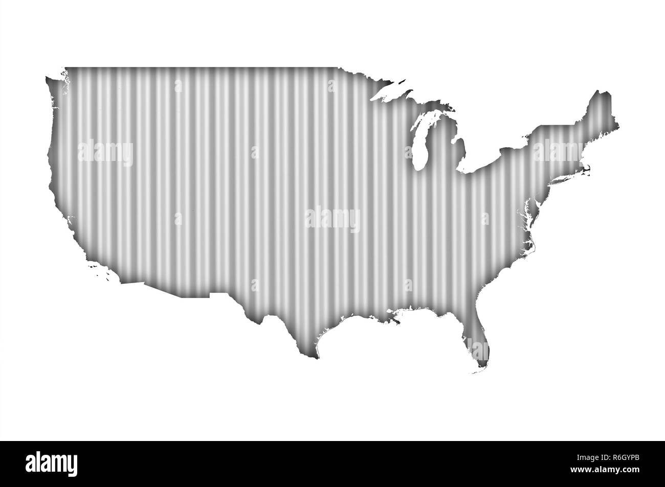 map of the usa on corrugated iron Stock Photo - Alamy
