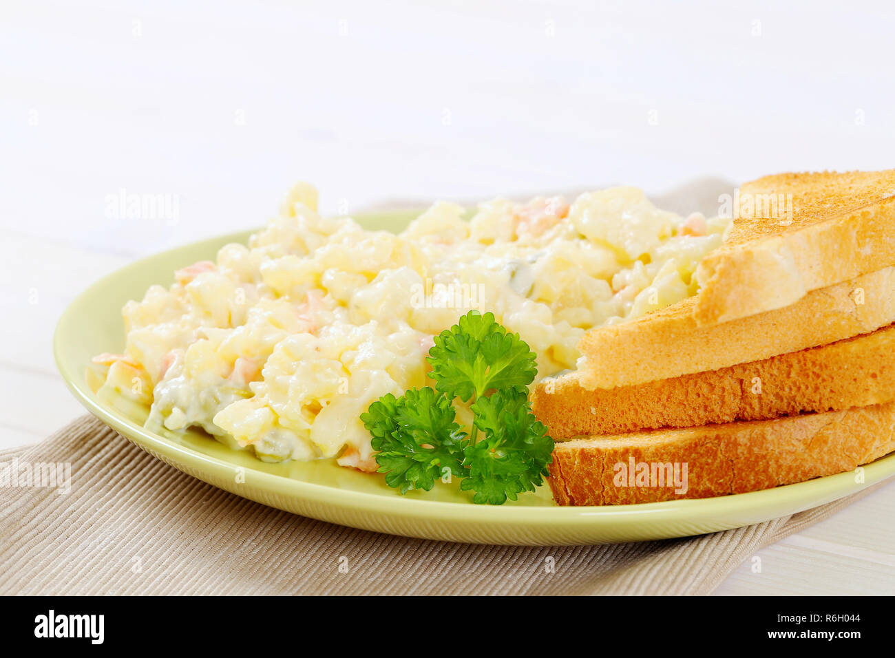 toast with potato salad Stock Photo - Alamy