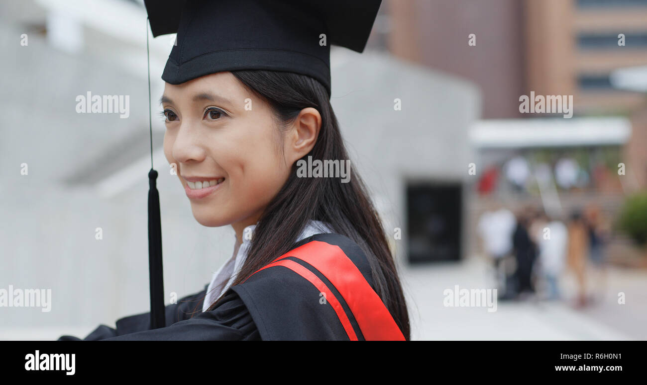 Woman turn back happy arm hi-res stock photography and images - Alamy