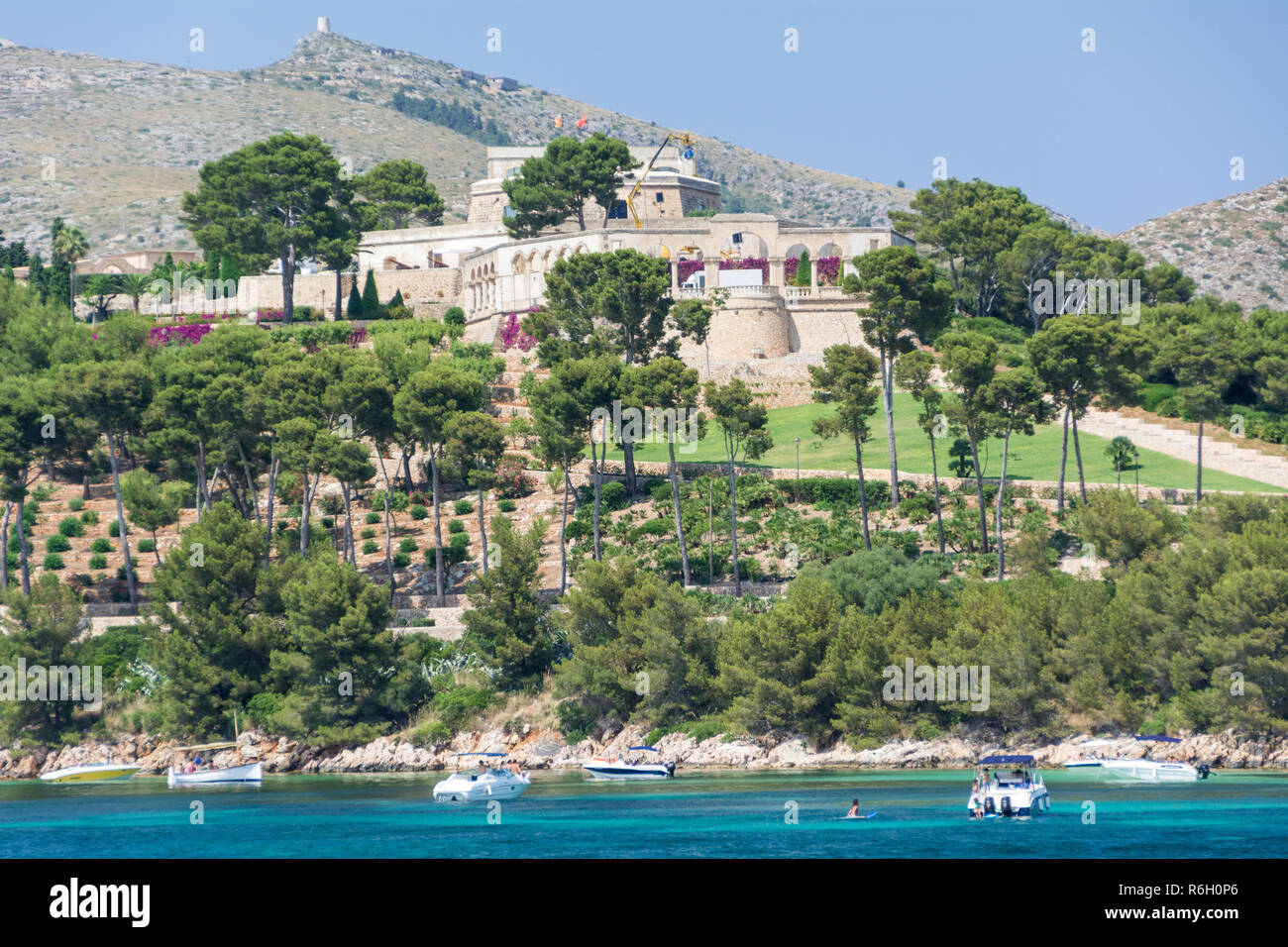 Port de Pollensa, Mallorca, Spain - July 19, 2013: Fortalesa de la ...