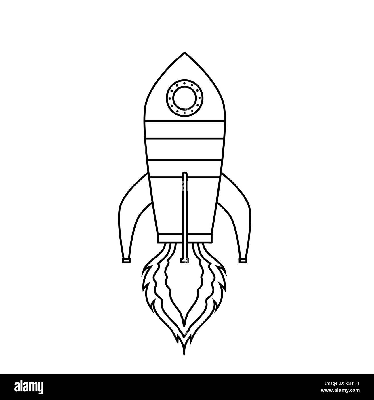 Space Rocket Icon Outline Illustration Of Space Rocket Vector Icon For Web Design Isolated On