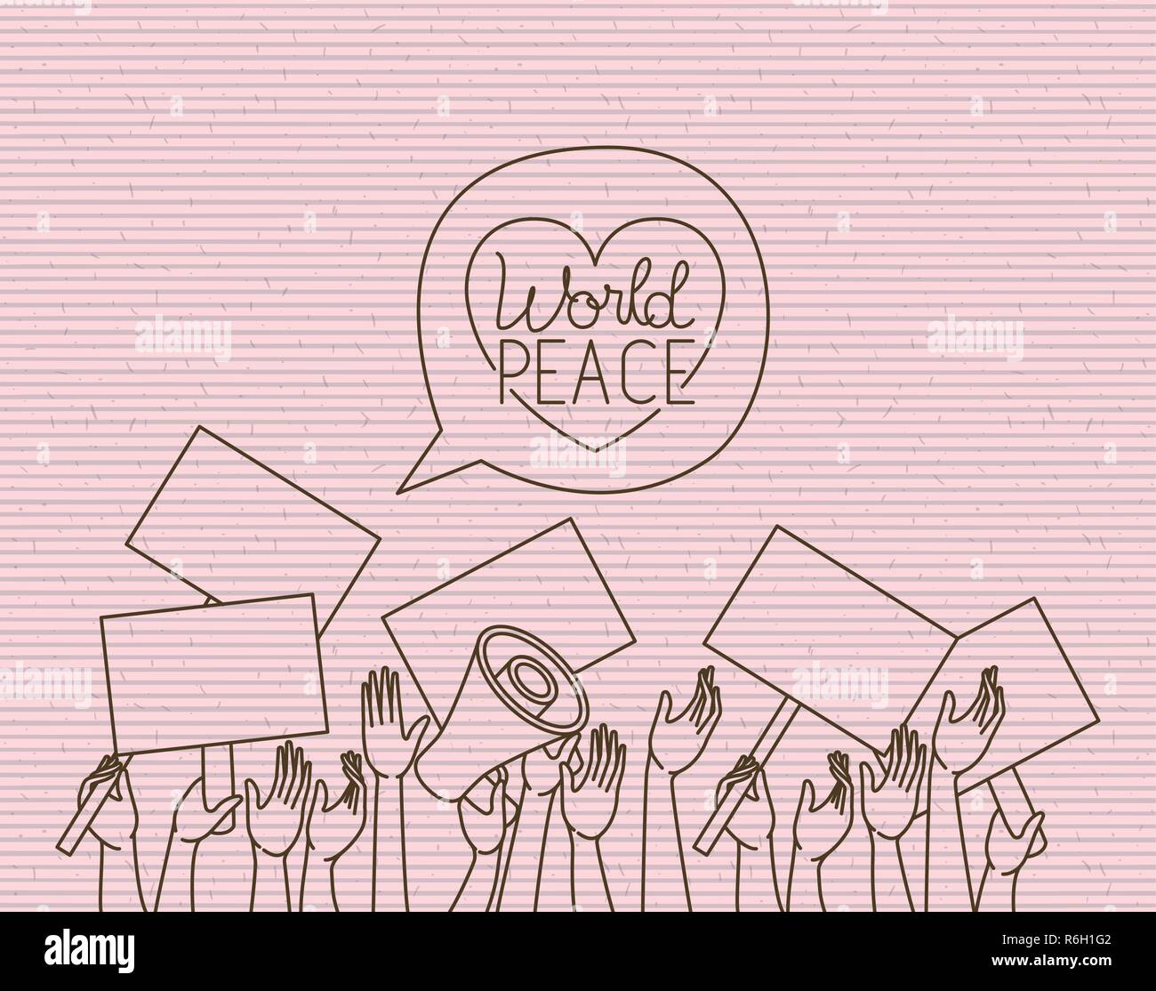 heart with hands people peace message Stock Vector Image & Art - Alamy