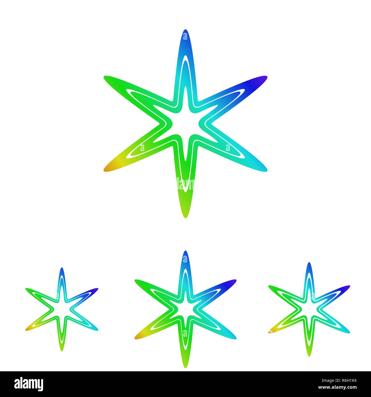 Rainbow line star logo design set Stock Vector Image & Art - Alamy