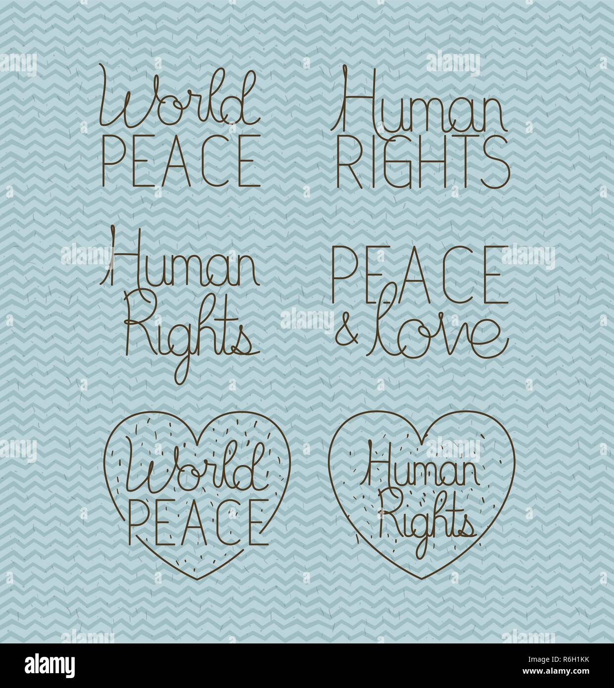 human rights and peace set letterings Stock Vector Image & Art - Alamy