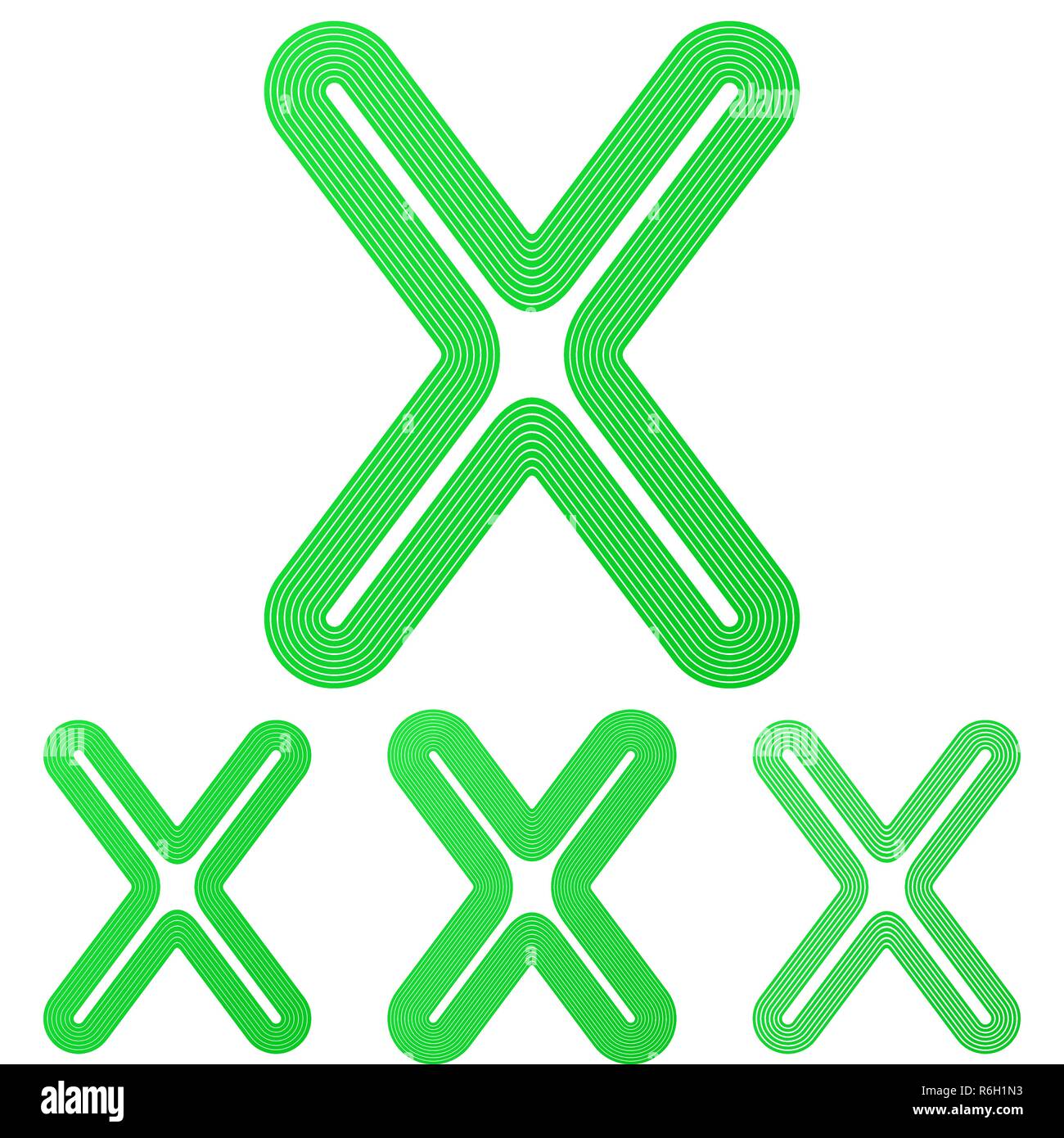 Green line x logo design set Stock Vector Image & Art - Alamy