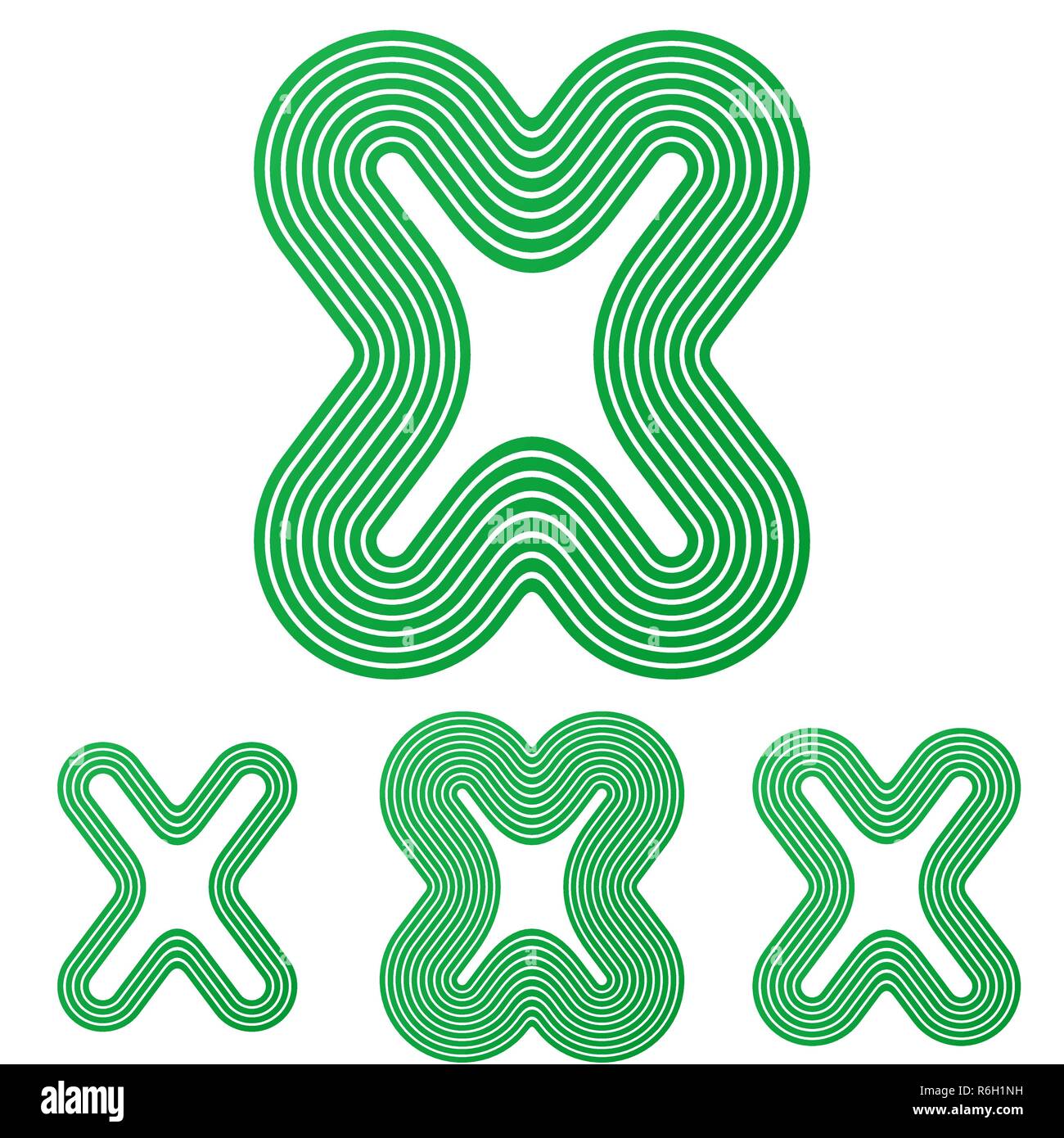 Green line x logo design set Stock Vector Image & Art - Alamy