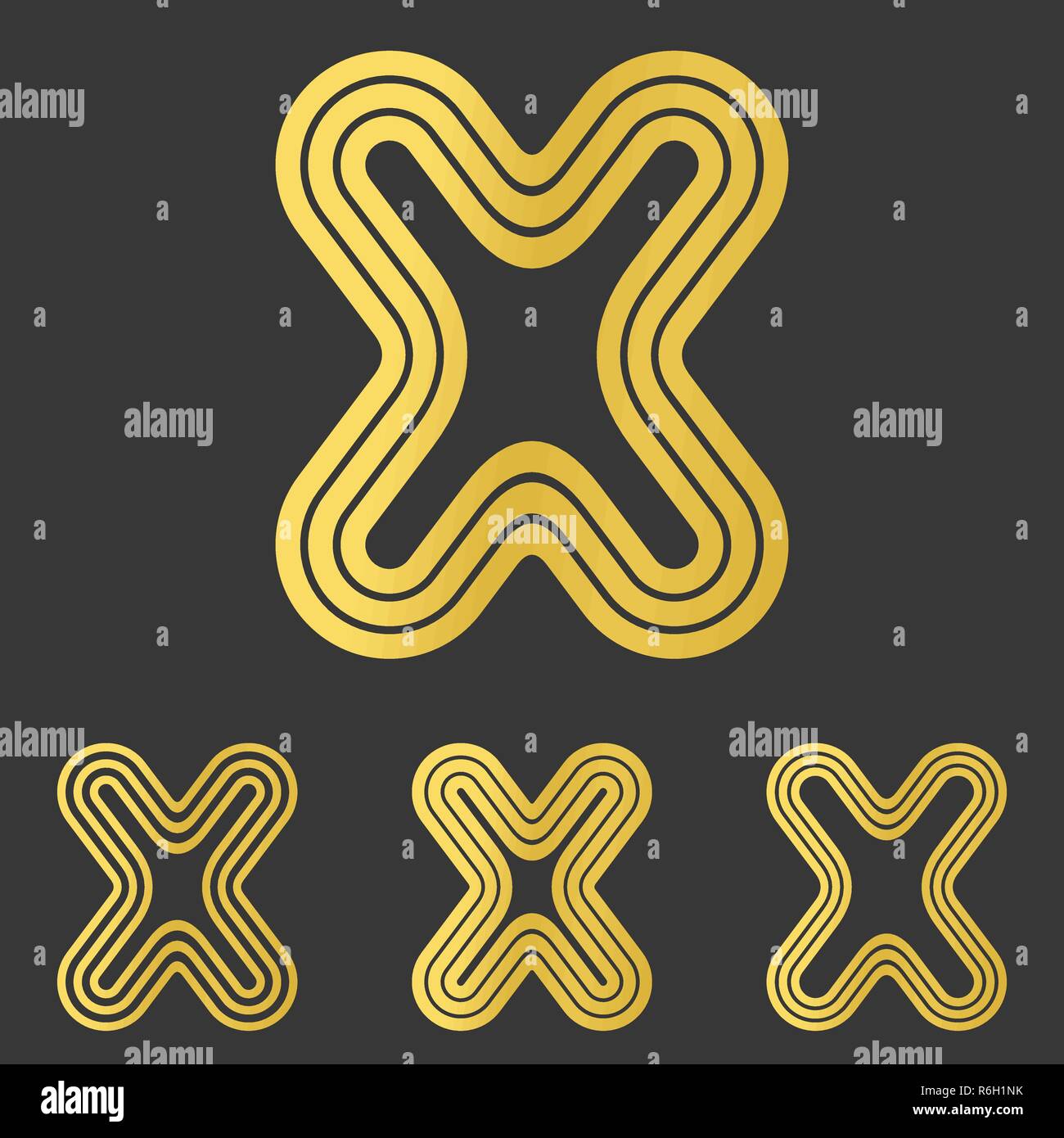 Golden x letter logo design set Stock Vector Image & Art - Alamy