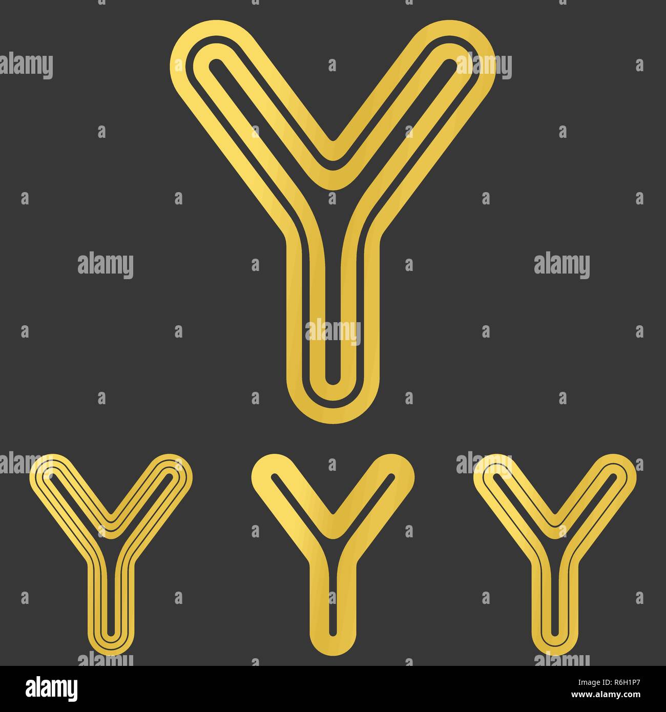 Golden y letter logo design set Stock Vector Image & Art - Alamy