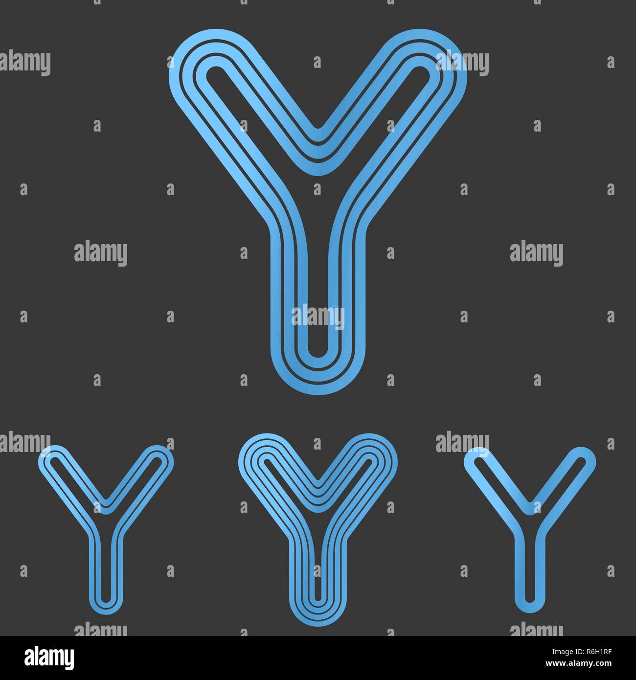 Metallic blue y letter logo design set Stock Vector Image & Art - Alamy
