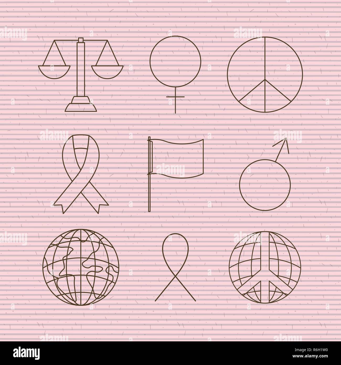 human rights and peace set icons Stock Vector Image & Art - Alamy