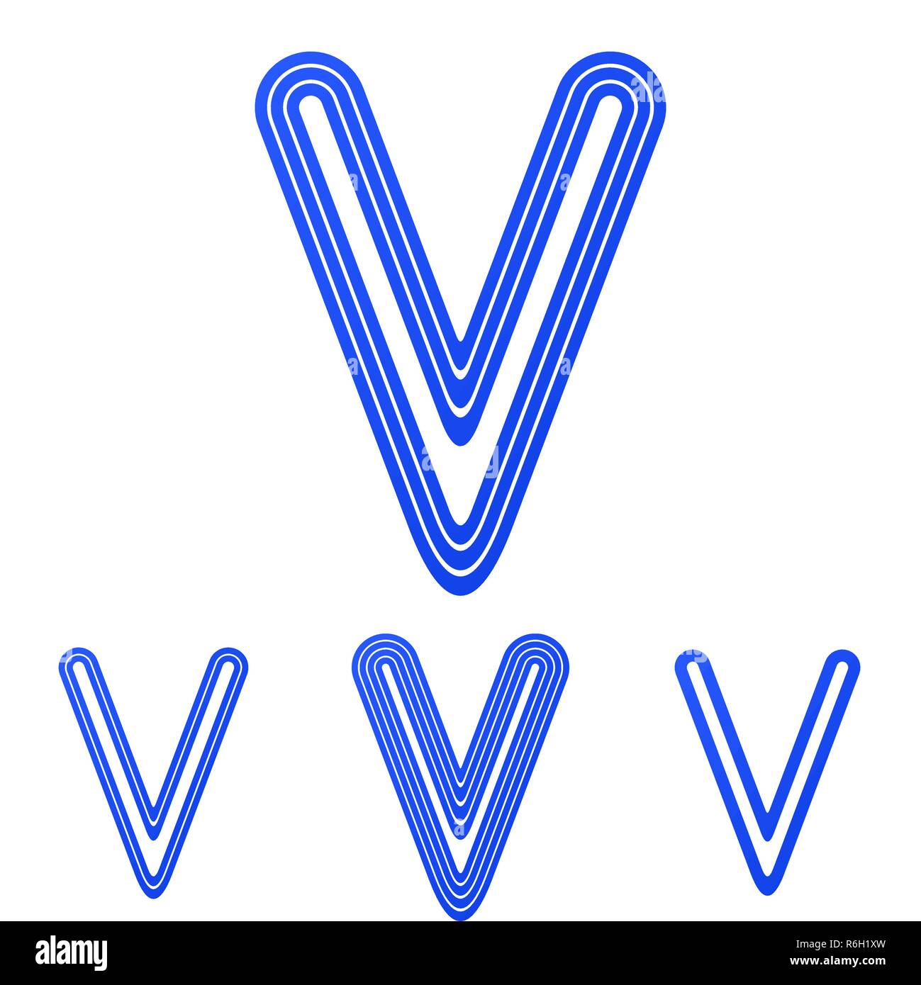 Blue line v logo design set Stock Vector Image & Art - Alamy