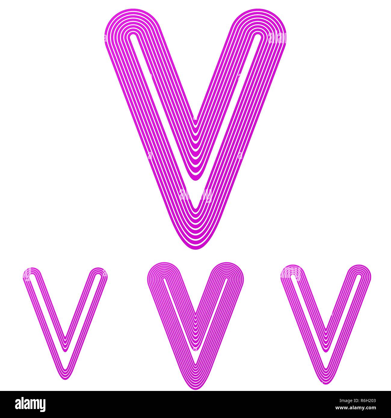 Magenta line v logo design set Stock Vector Image & Art - Alamy