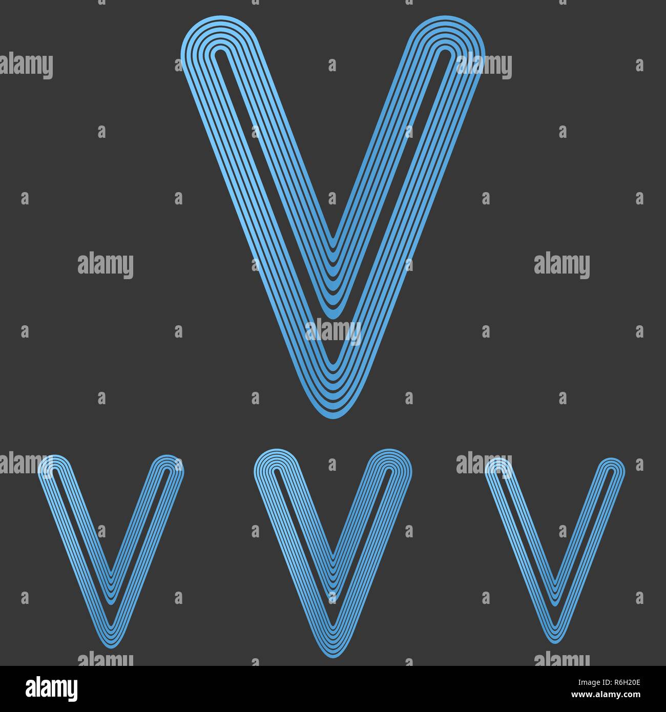 Blue line v logo design set Stock Vector Image & Art - Alamy