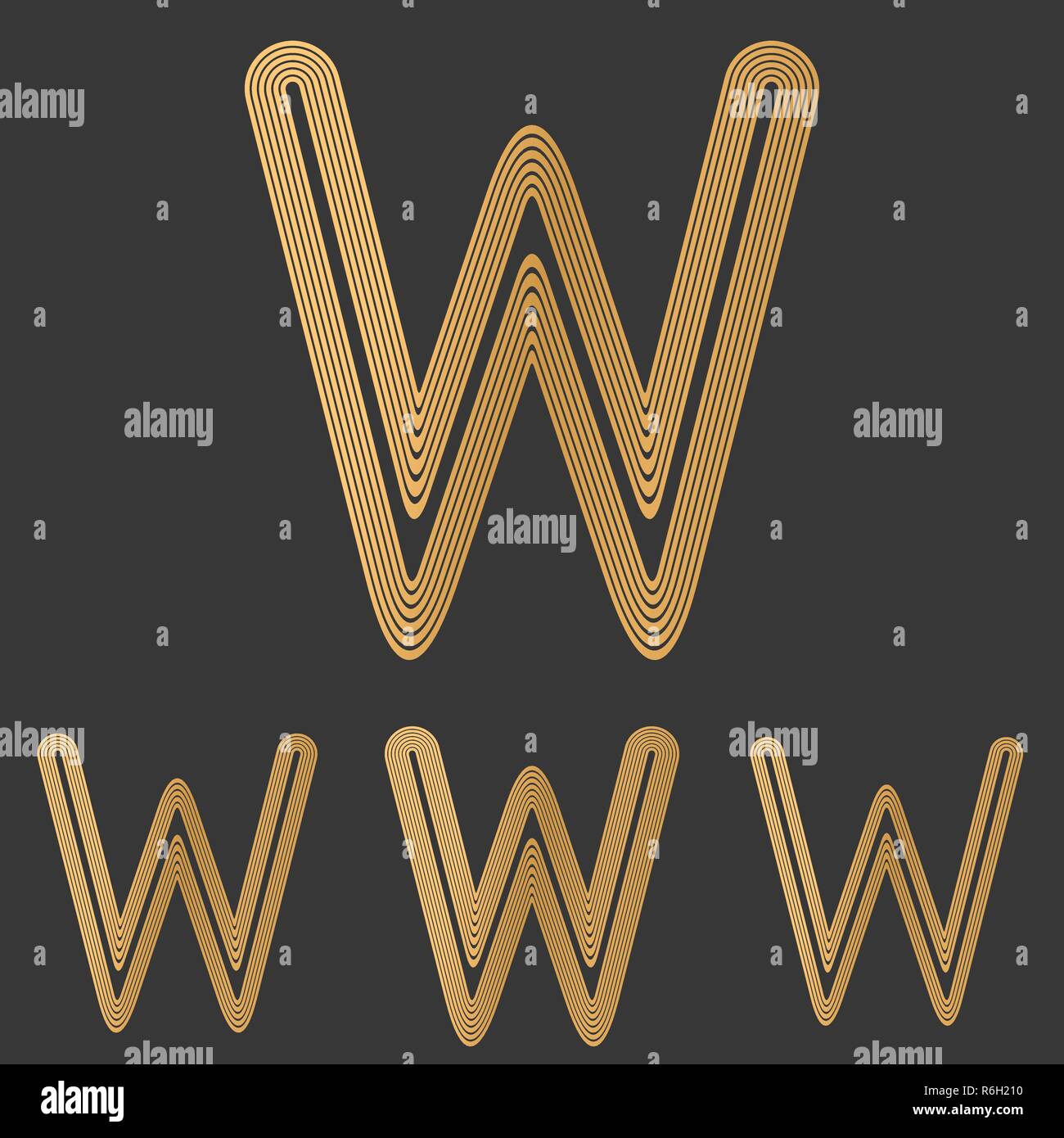 Bronze line w logo design set Stock Vector Image & Art - Alamy