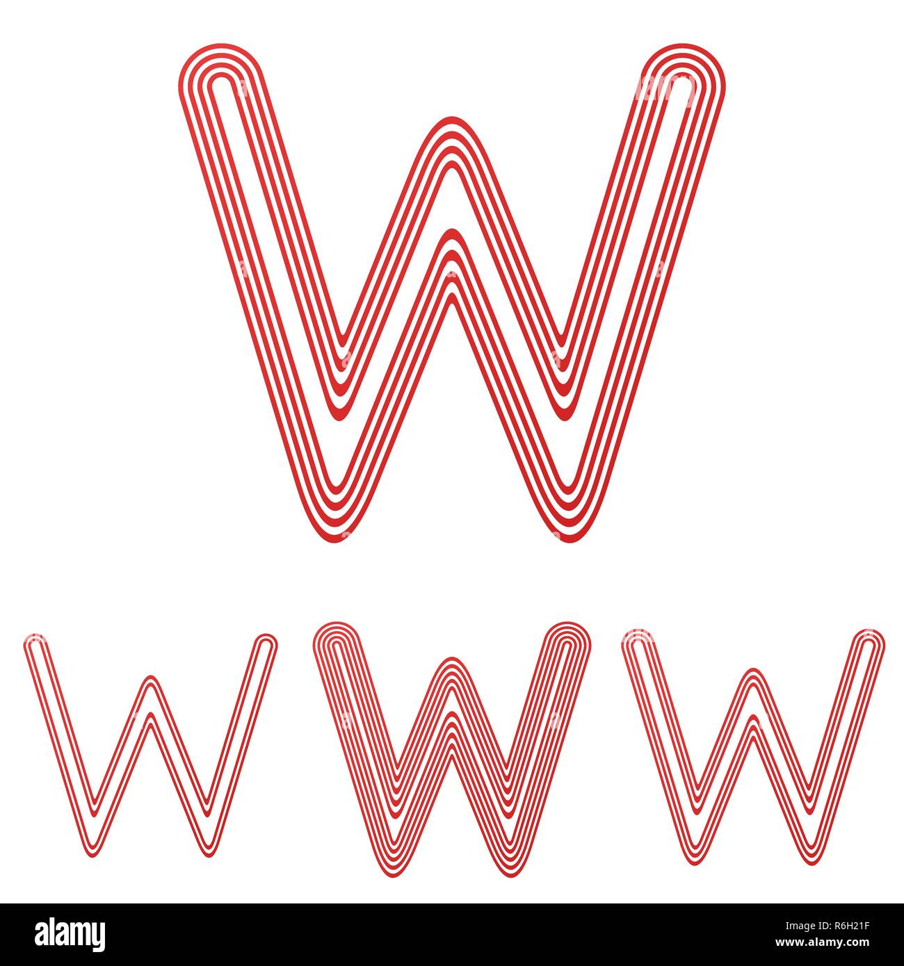 Red line w letter logo design set Stock Vector Image & Art - Alamy