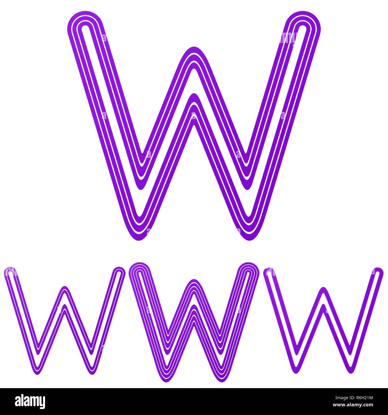 Purple line w letter logo design set Stock Vector Image & Art - Alamy