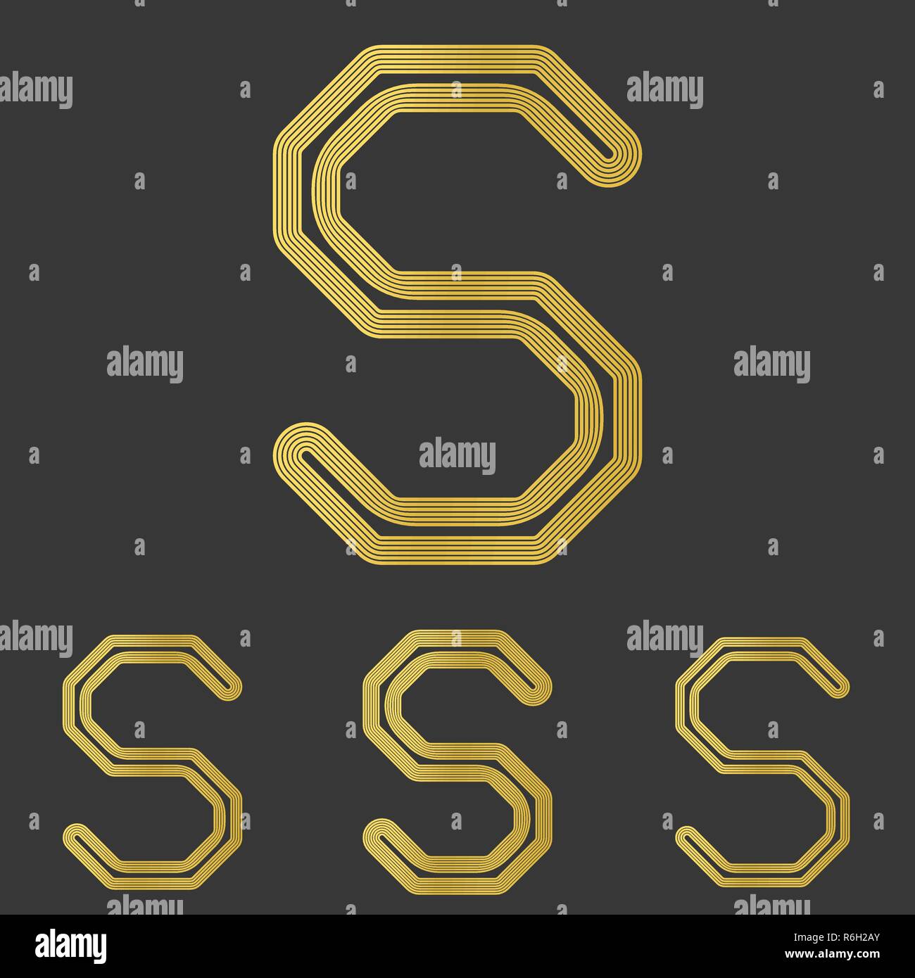 Golden line s logo design set Stock Vector Image & Art - Alamy