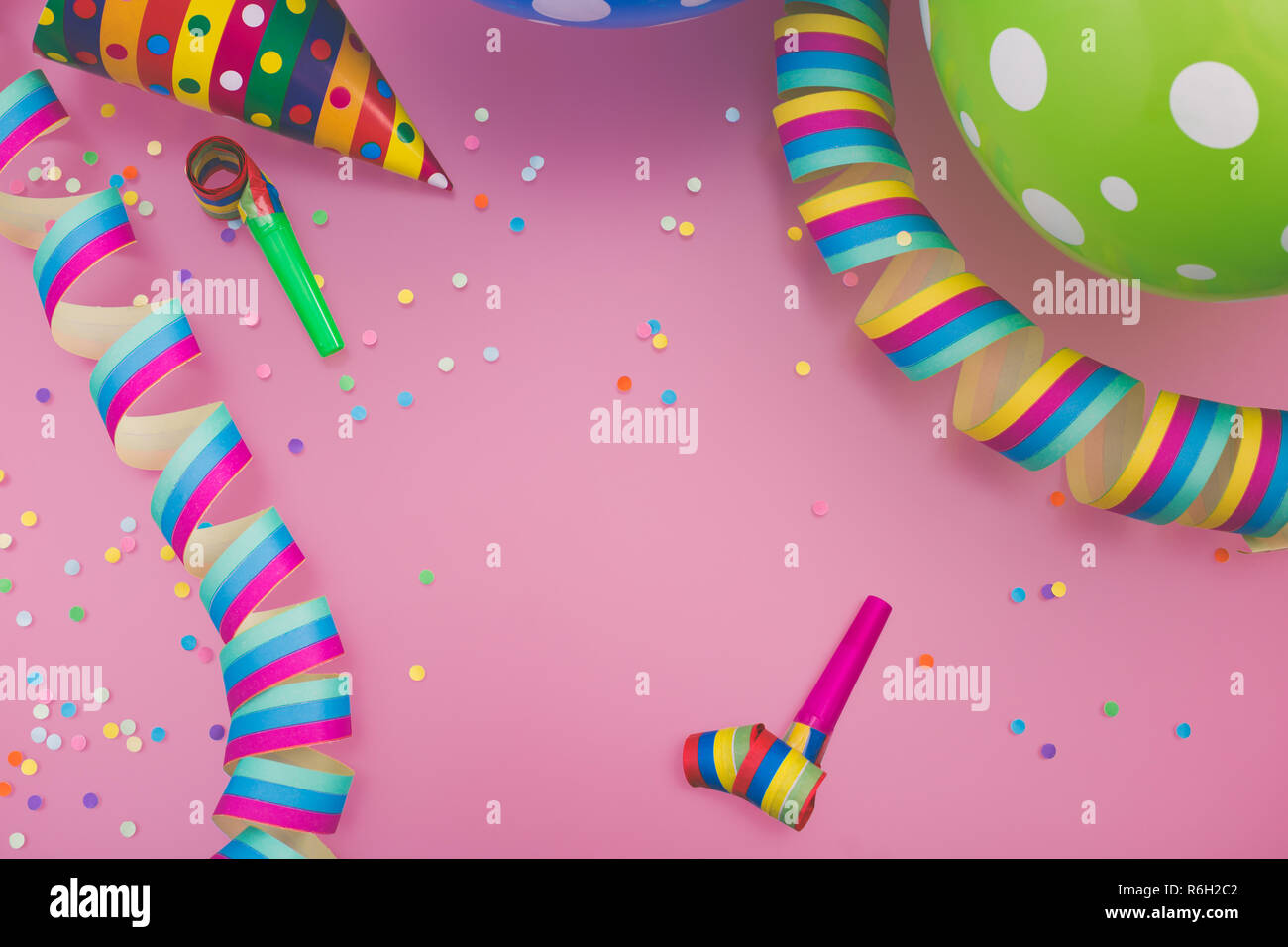 Colorful accessories to fun party on carnival or birthday Stock Photo ...
