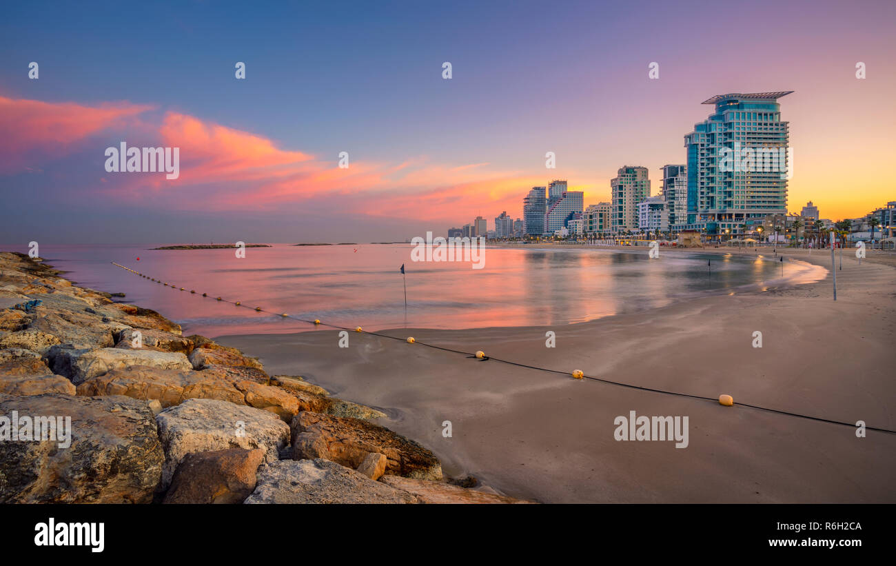 Tel Aviv Skyline. Cityscape image of Tel Aviv, Israel during sunrise ...