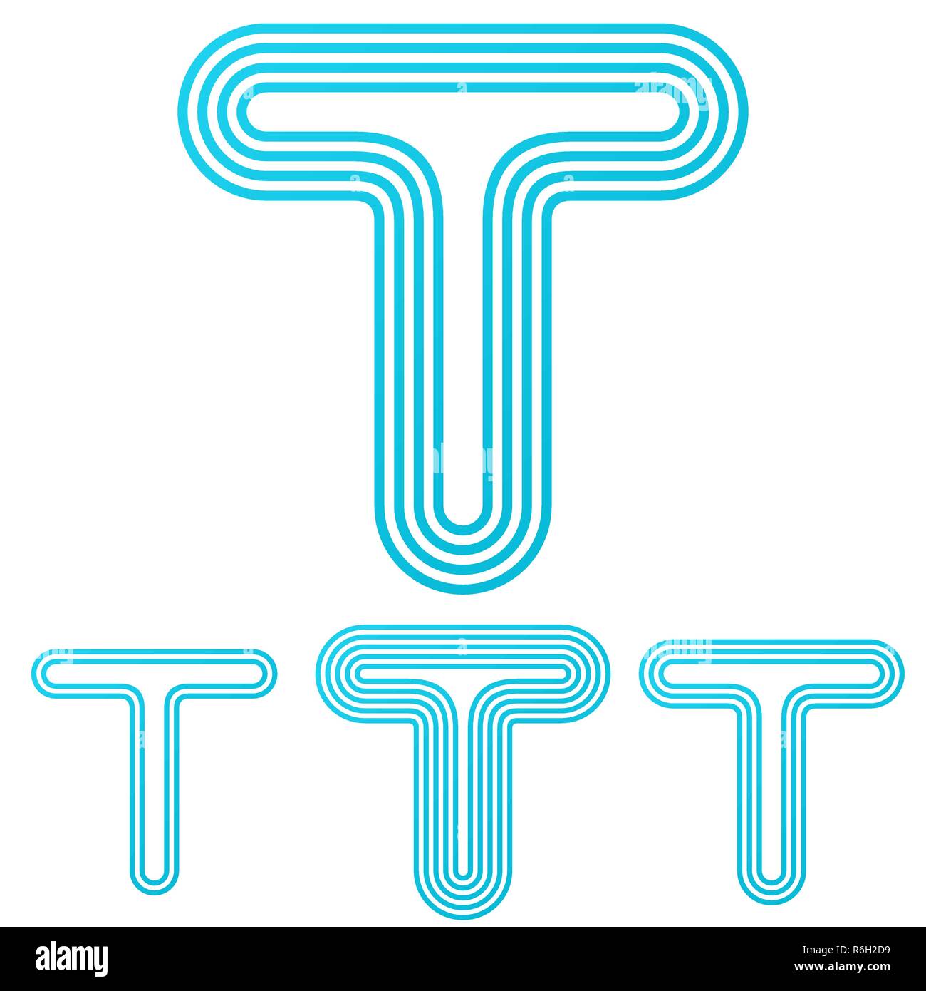 Cyan line t logo design set Stock Vector Image & Art - Alamy