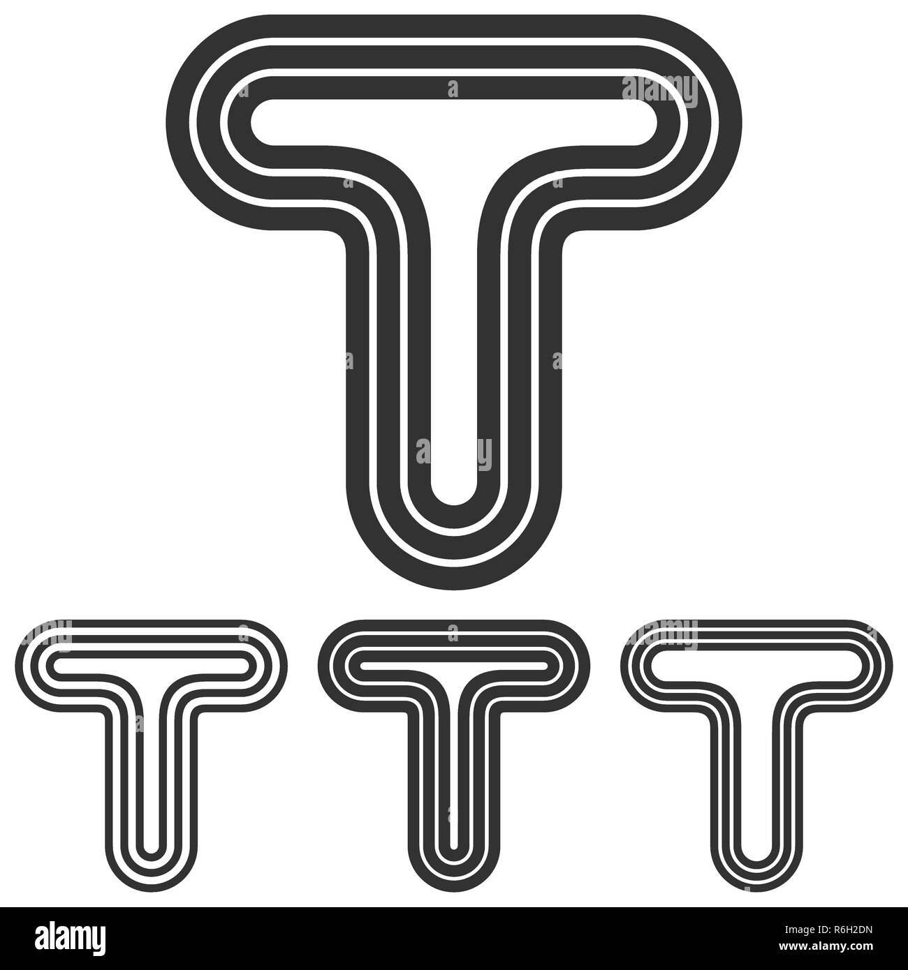 T logo set Black and White Stock Photos & Images - Alamy