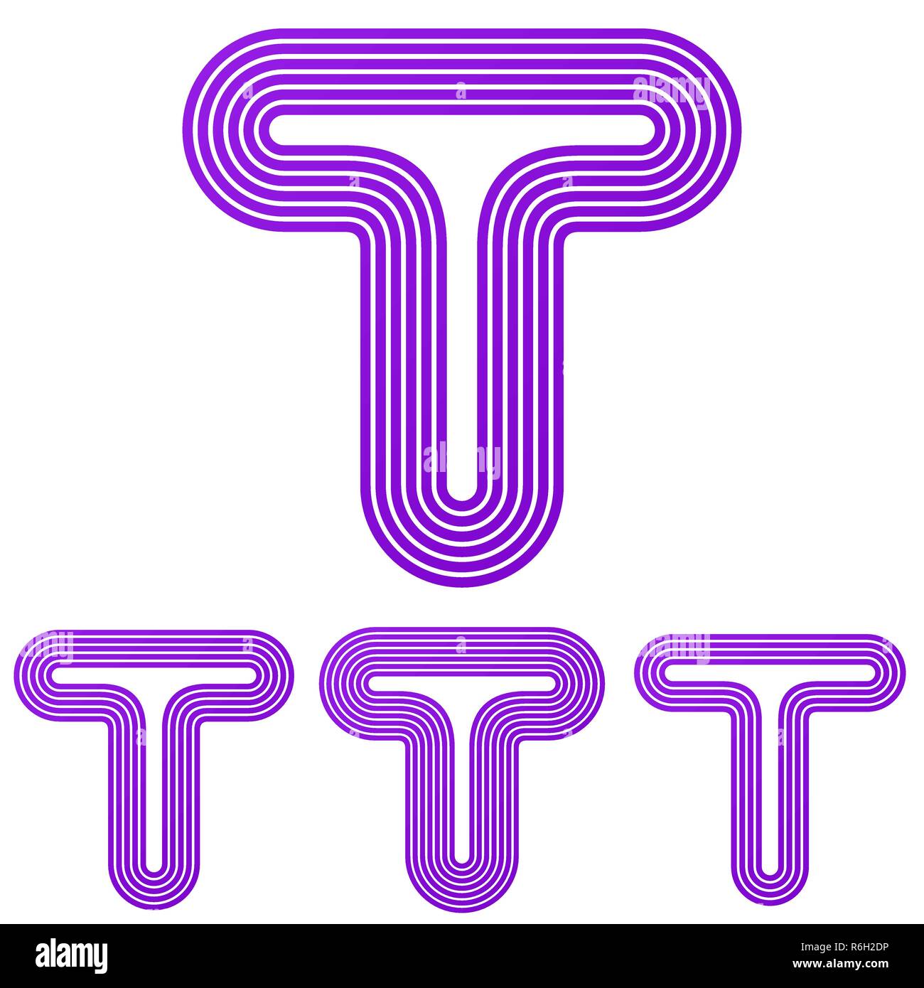 Purple line t logo design set Stock Vector Image & Art - Alamy