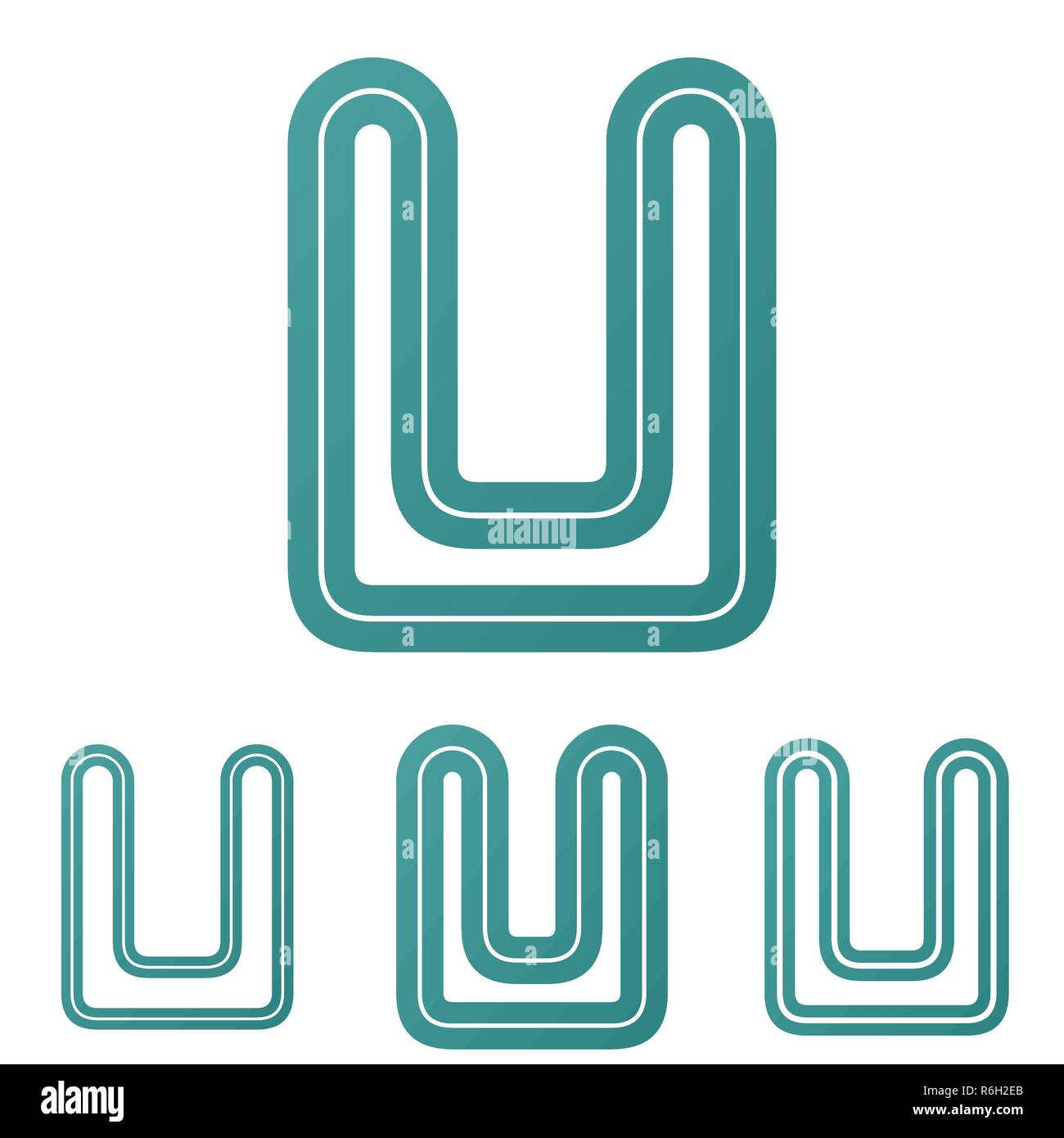 Teal line u logo design set Stock Vector Image & Art - Alamy
