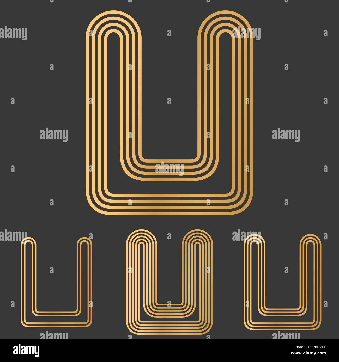 Bronze line u logo design set Stock Vector Image & Art - Alamy