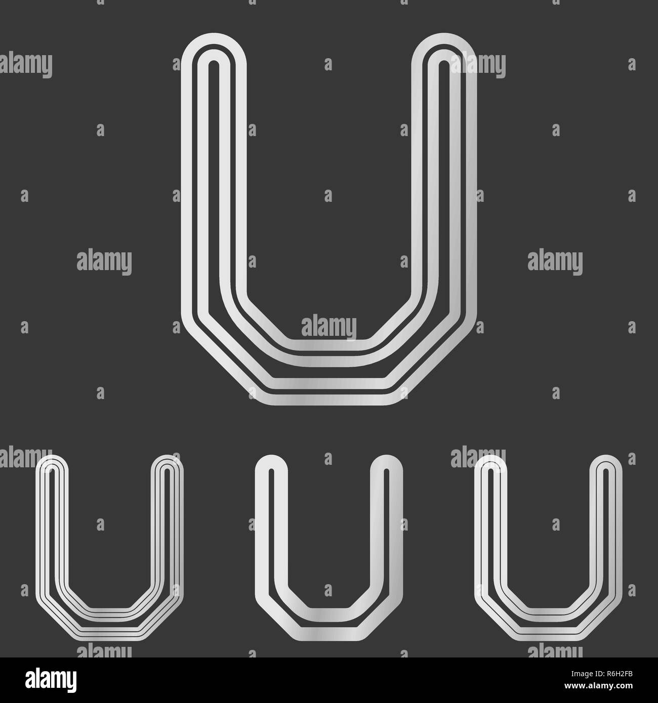 Silver line u logo design set Stock Vector Image & Art - Alamy