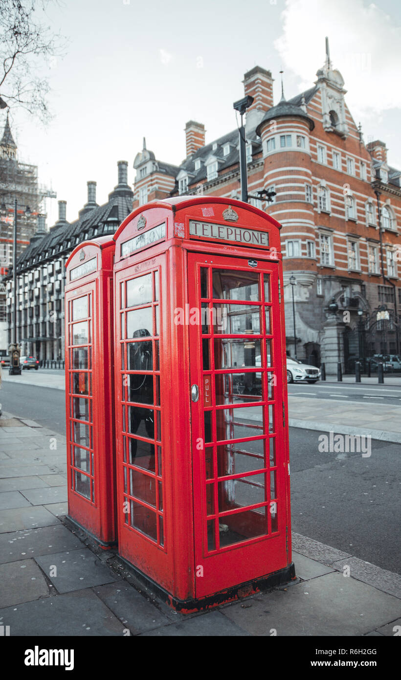 Famous Red Telephone booth in London Stock Photo - Alamy