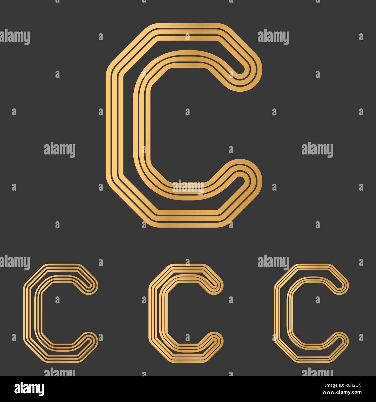 Bronze line c logo design set Stock Vector Image & Art - Alamy