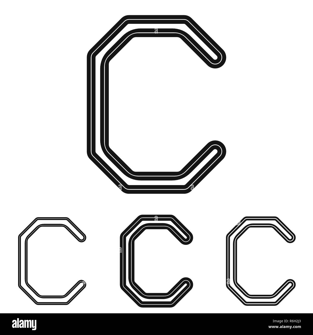 Ribbon black line set Black and White Stock Photos & Images - Alamy