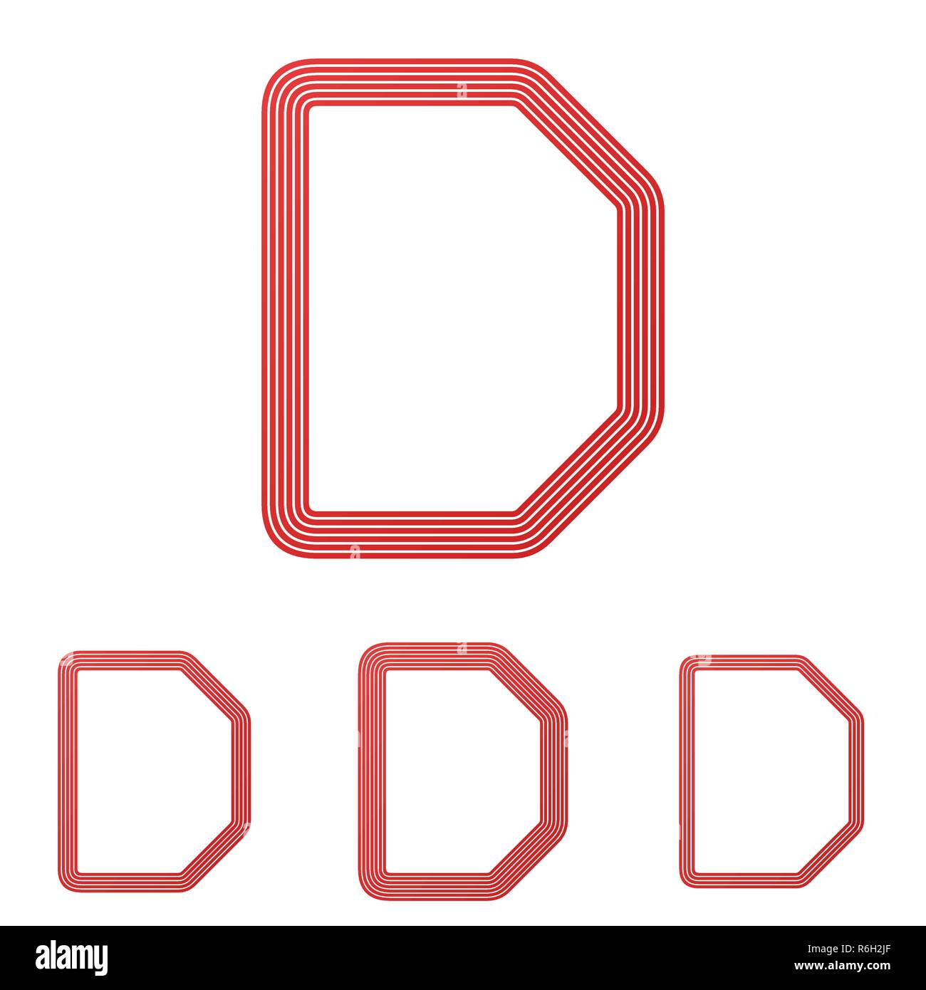 Red line d logo design set Stock Vector Image & Art - Alamy