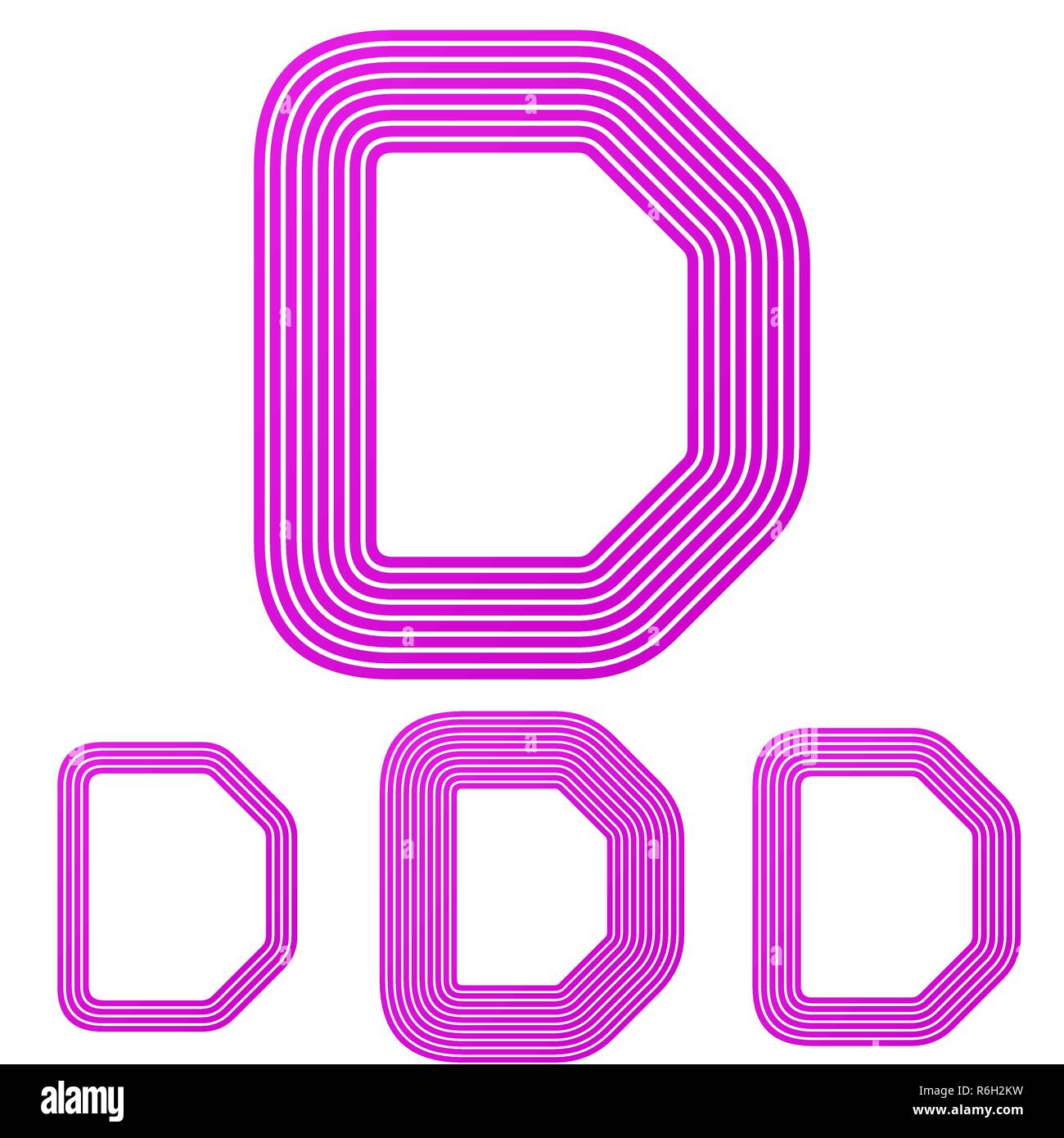 Magenta line d letter logo design set Stock Vector Image & Art - Alamy