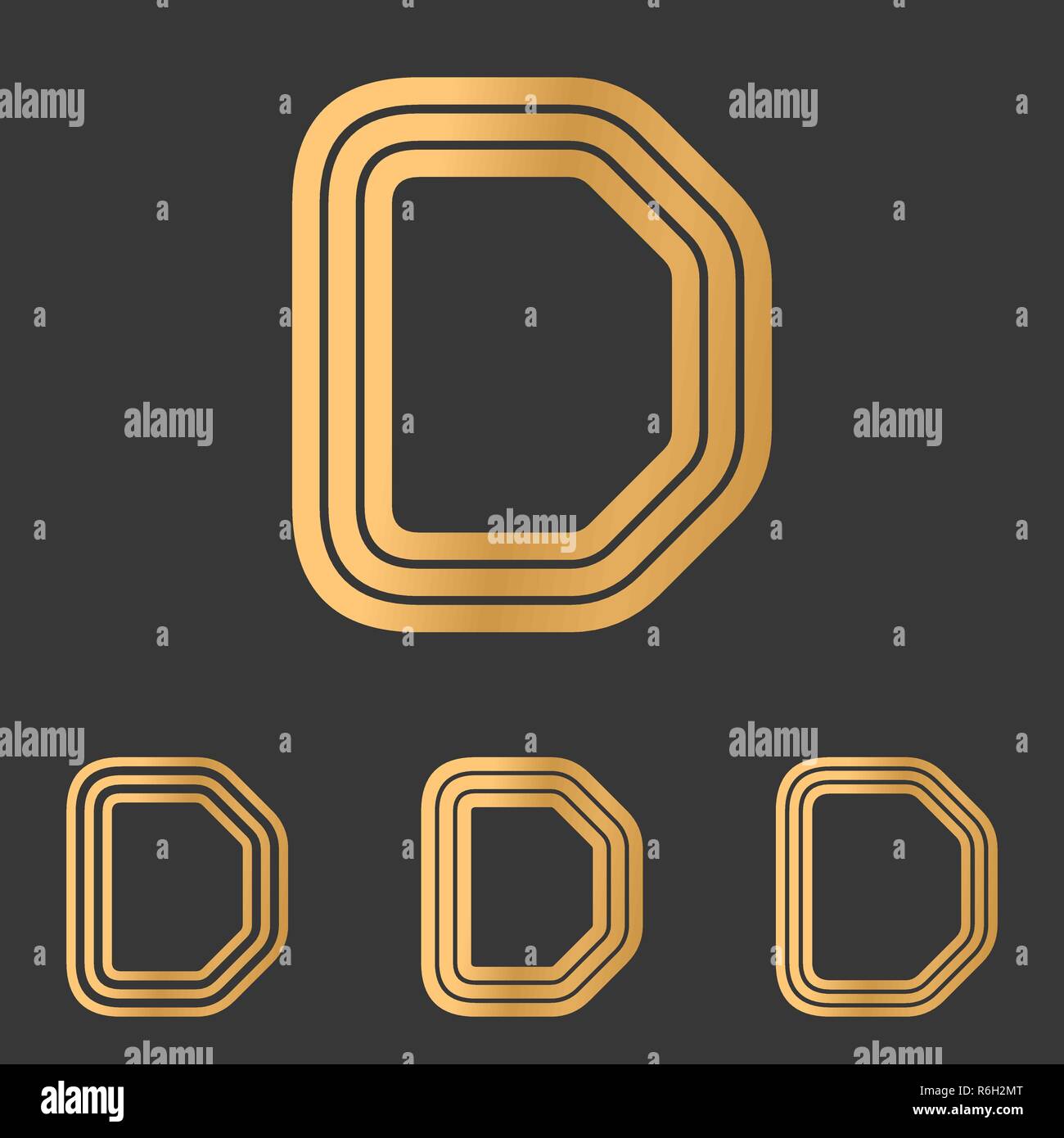 Bronze line d logo design set Stock Vector Image & Art - Alamy