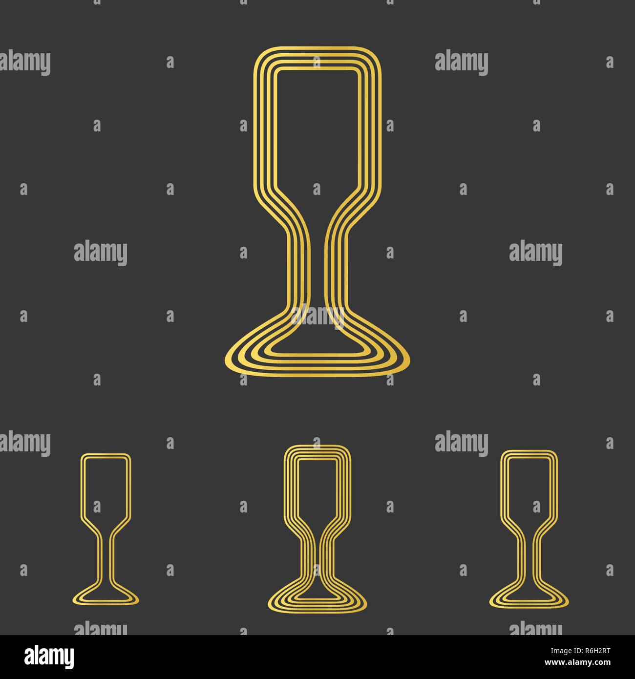 Golden line bar logo design set Stock Vector Image & Art - Alamy