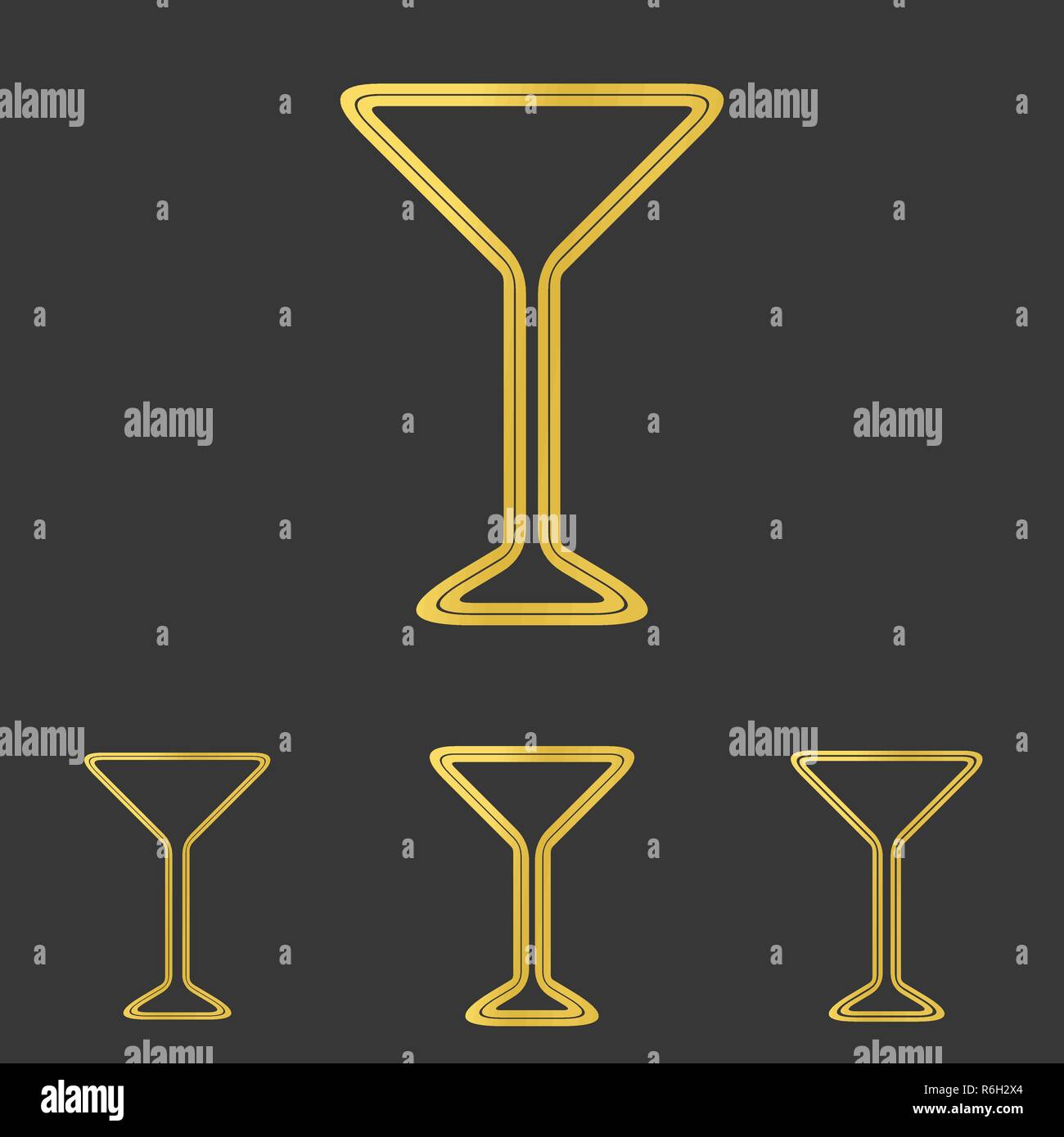 Golden line drink logo design set Stock Vector Image & Art - Alamy
