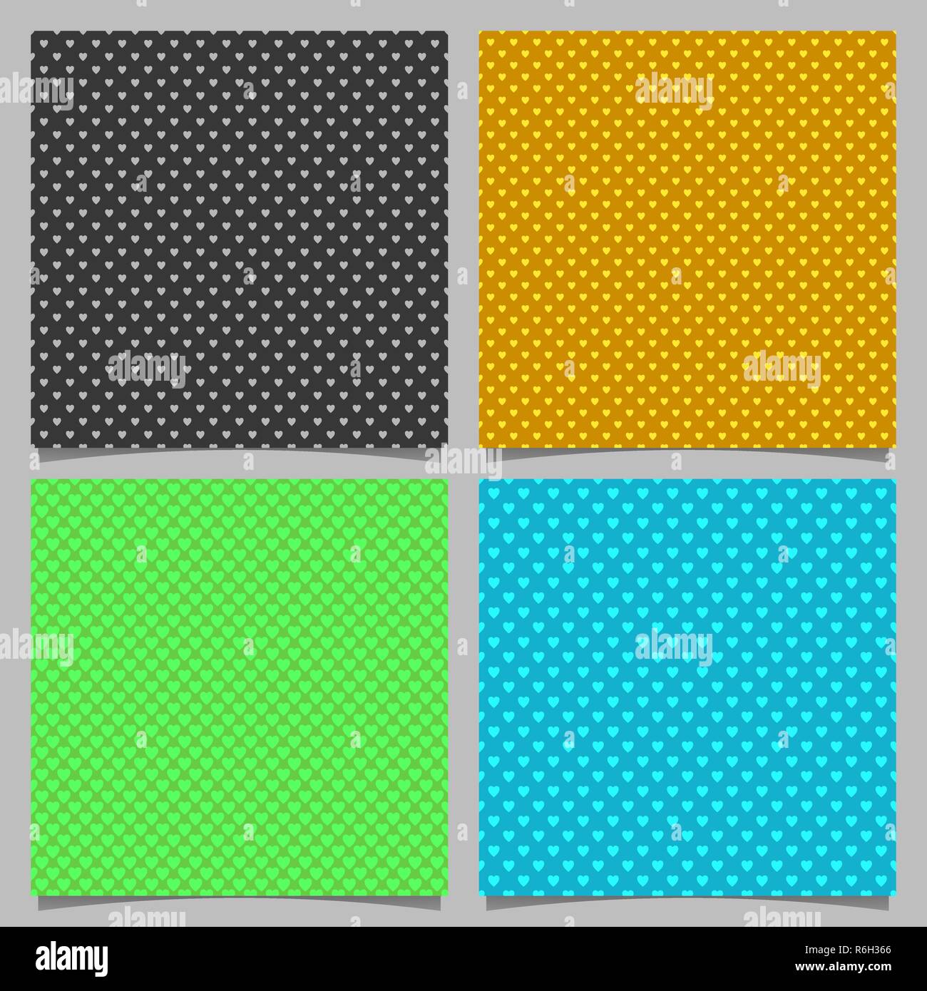 Repeating Heart Pattern Background Set Vector Illustrations Stock