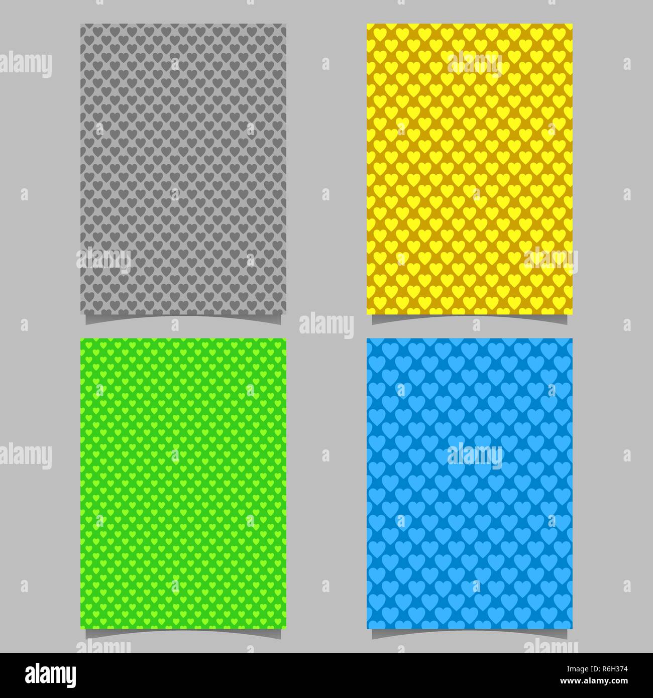 Seamless heart pattern brochure cover template set - vector design ...