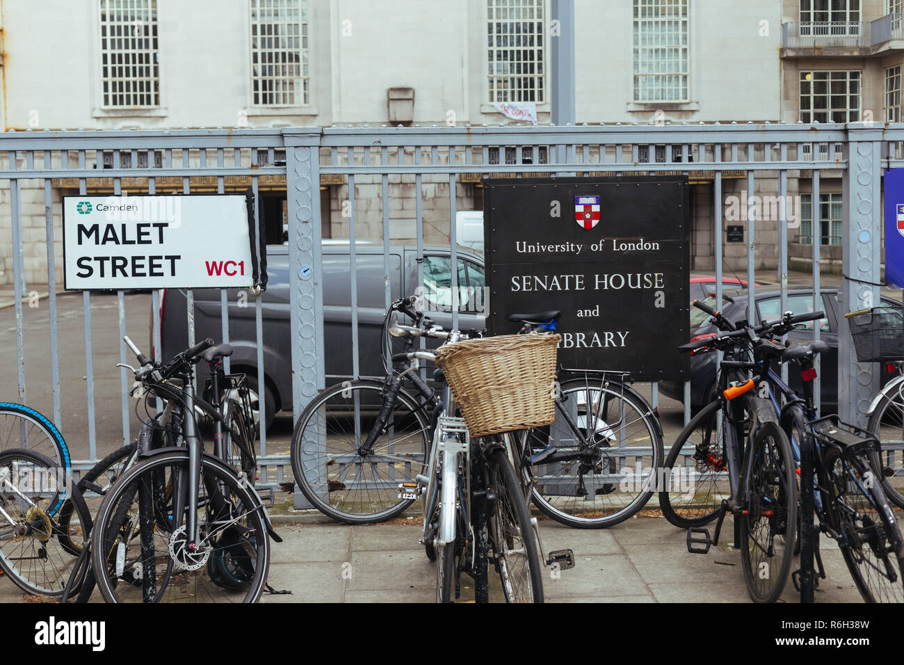London/UK - March 25 2018: Malet Street Name Sign and University of ...