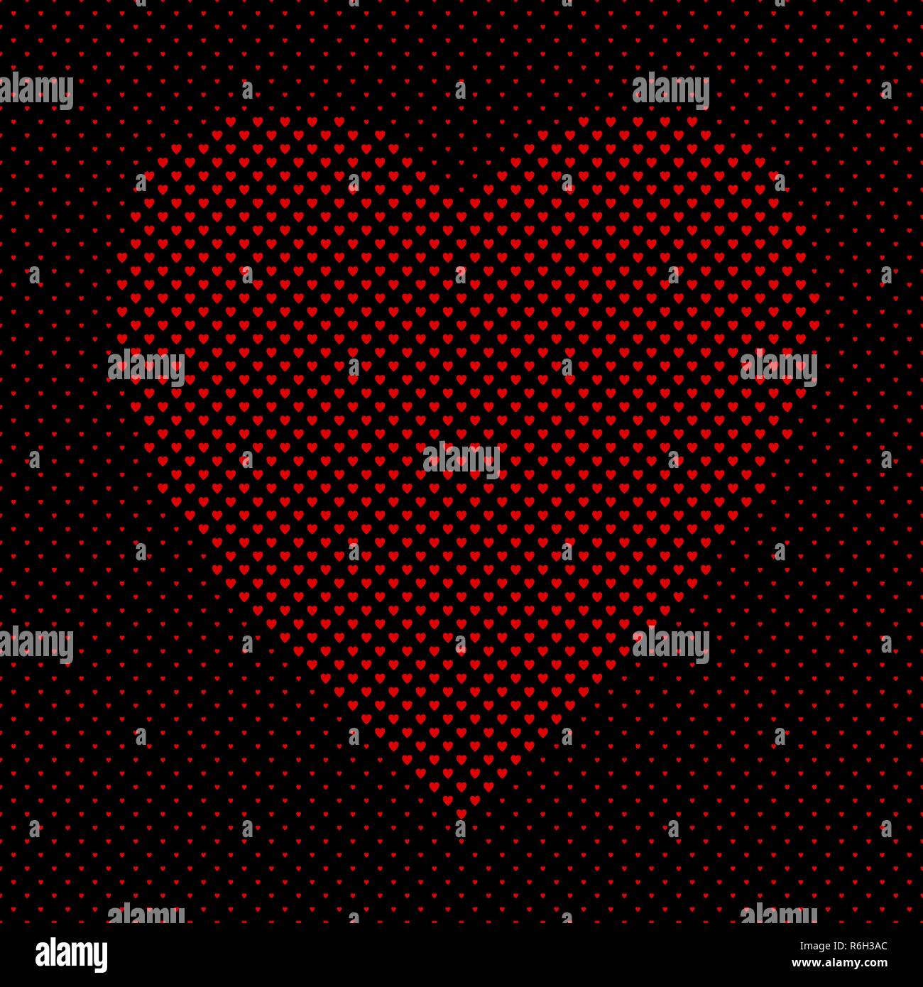 Heart shaped pattern background graphic from red hearts Stock Vector ...