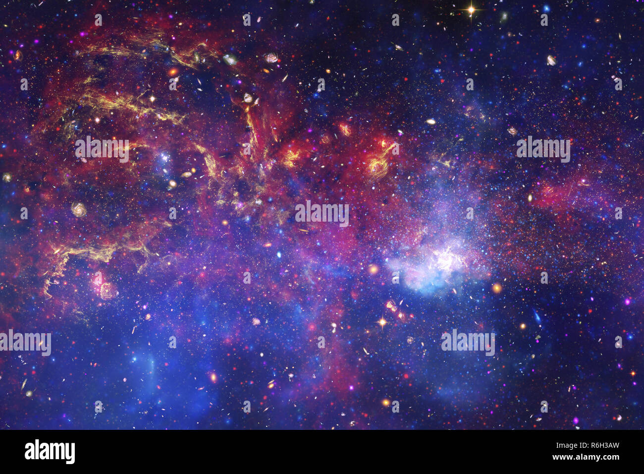 Nebulas, galaxies and stars in beautiful composition. Deep space art ...