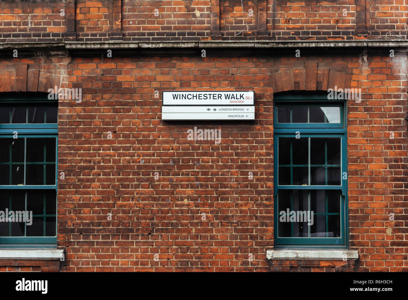London/UK - March 25 2018: The Winchester Walk name sign, Bankside ...