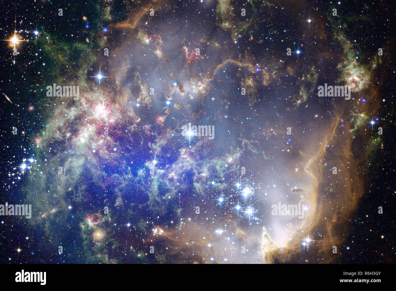 Nebulae and many stars in outer space. Elements of this image furnished ...