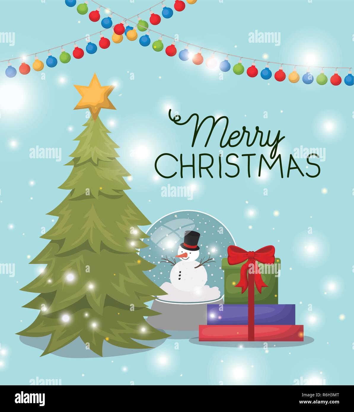 Beautiful gifts green christmas tree Stock Vector Images - Alamy