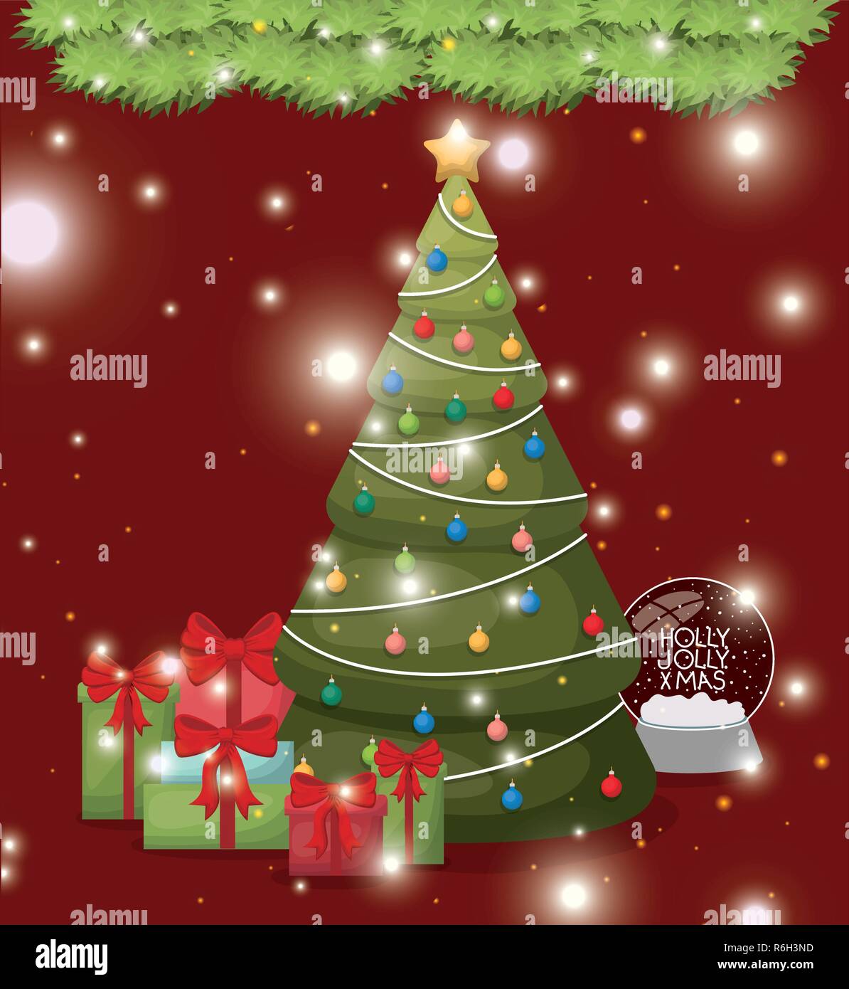 Contemporary christmas tree gifts Stock Vector Images - Alamy