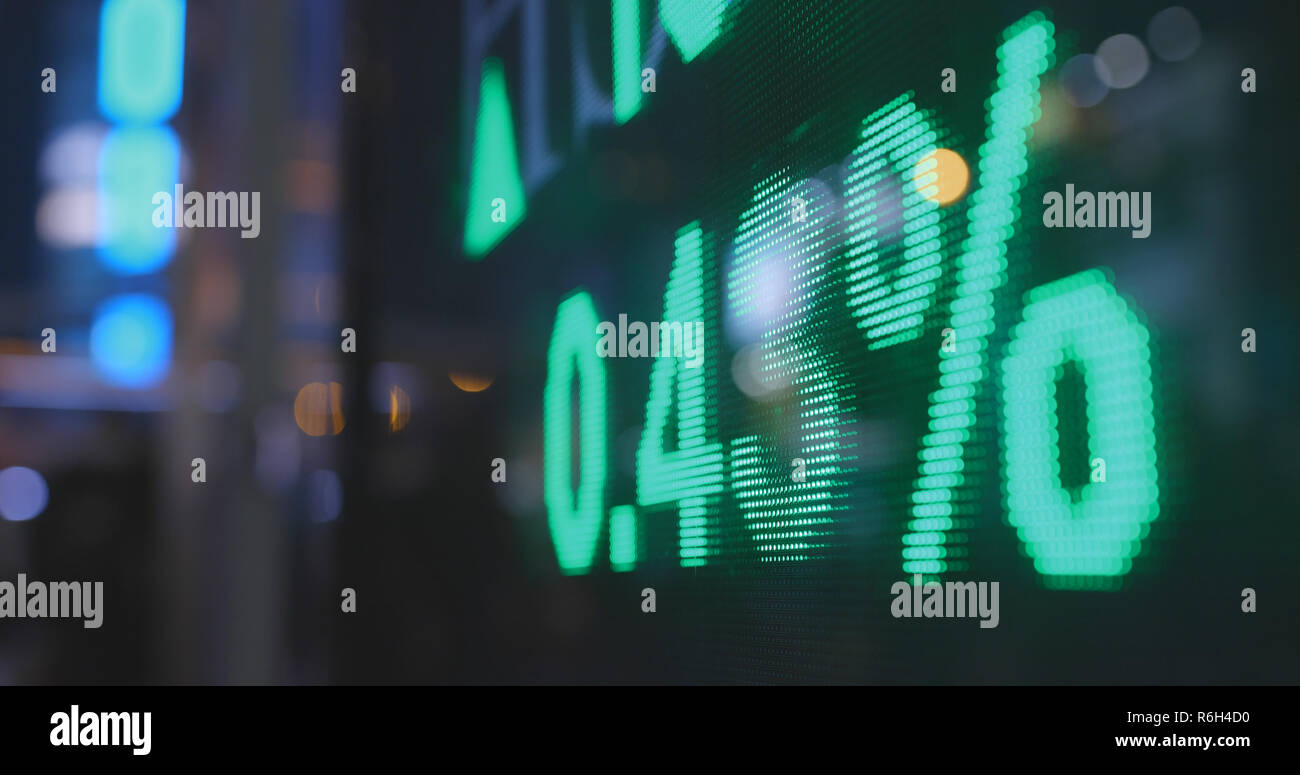 Stock market data at night Stock Photo - Alamy